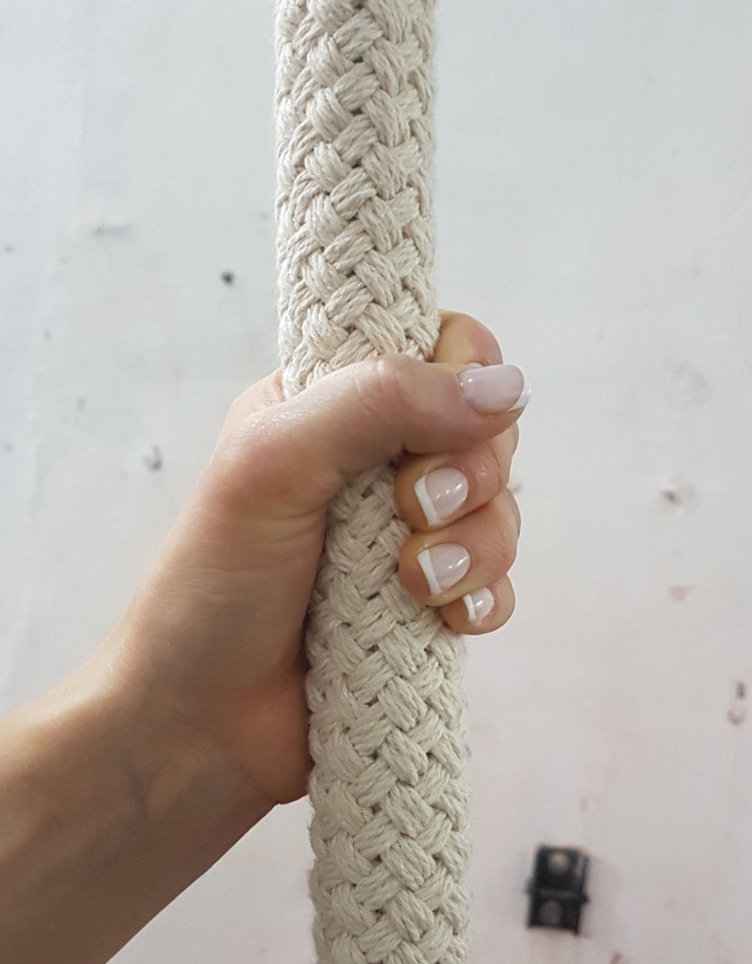 White Aerial Rope 36mm Cotton, Gymnastics and Acrobatics Ceiling ...