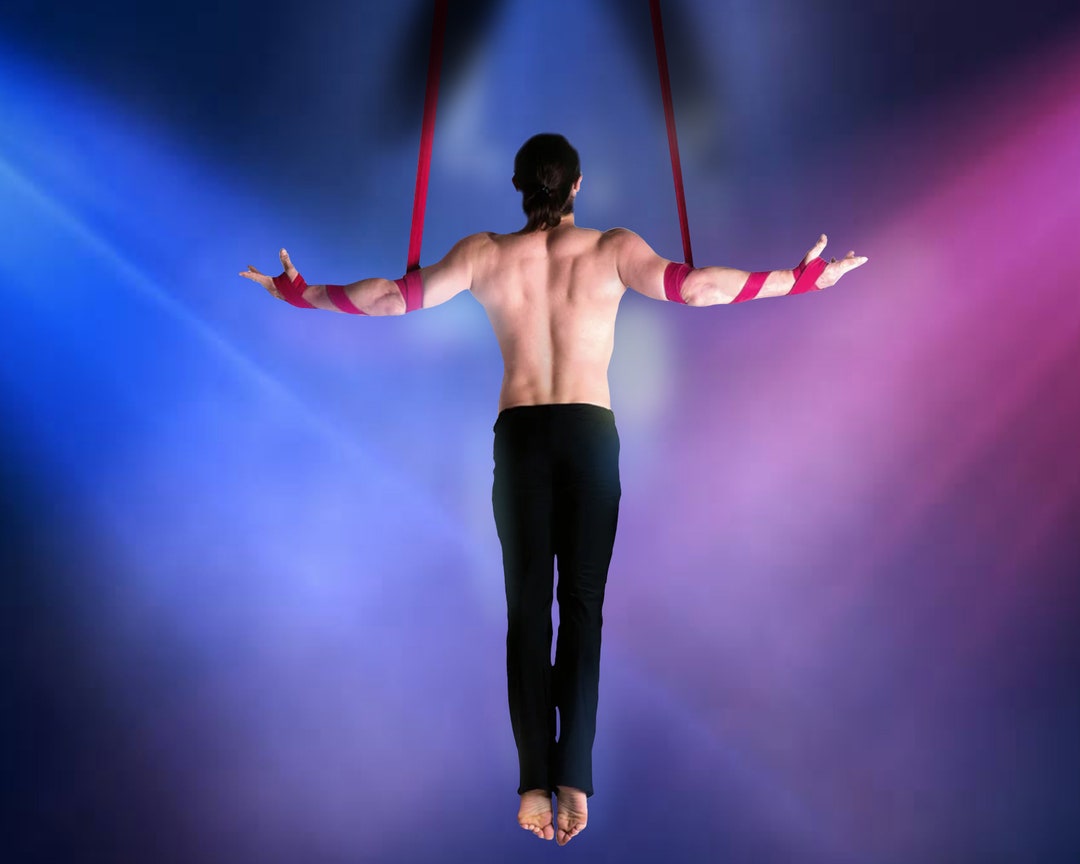 Black Aerial Circus Dance Loops, Xmas Gift Circus Artists, Red Aerial Gymnastics Circus Loops ...