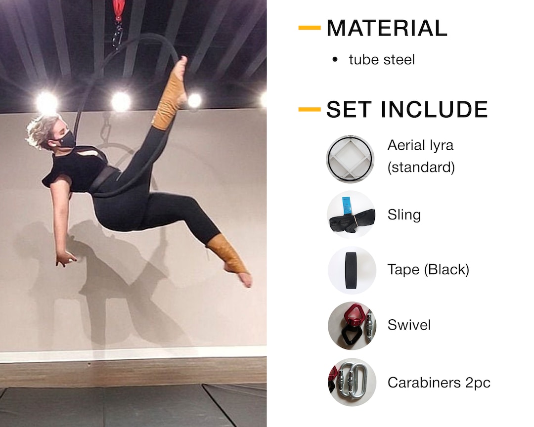 Full Set Aerial Hoop 1 Point Steel Lyra With Rigging Equipment, Aerial ...
