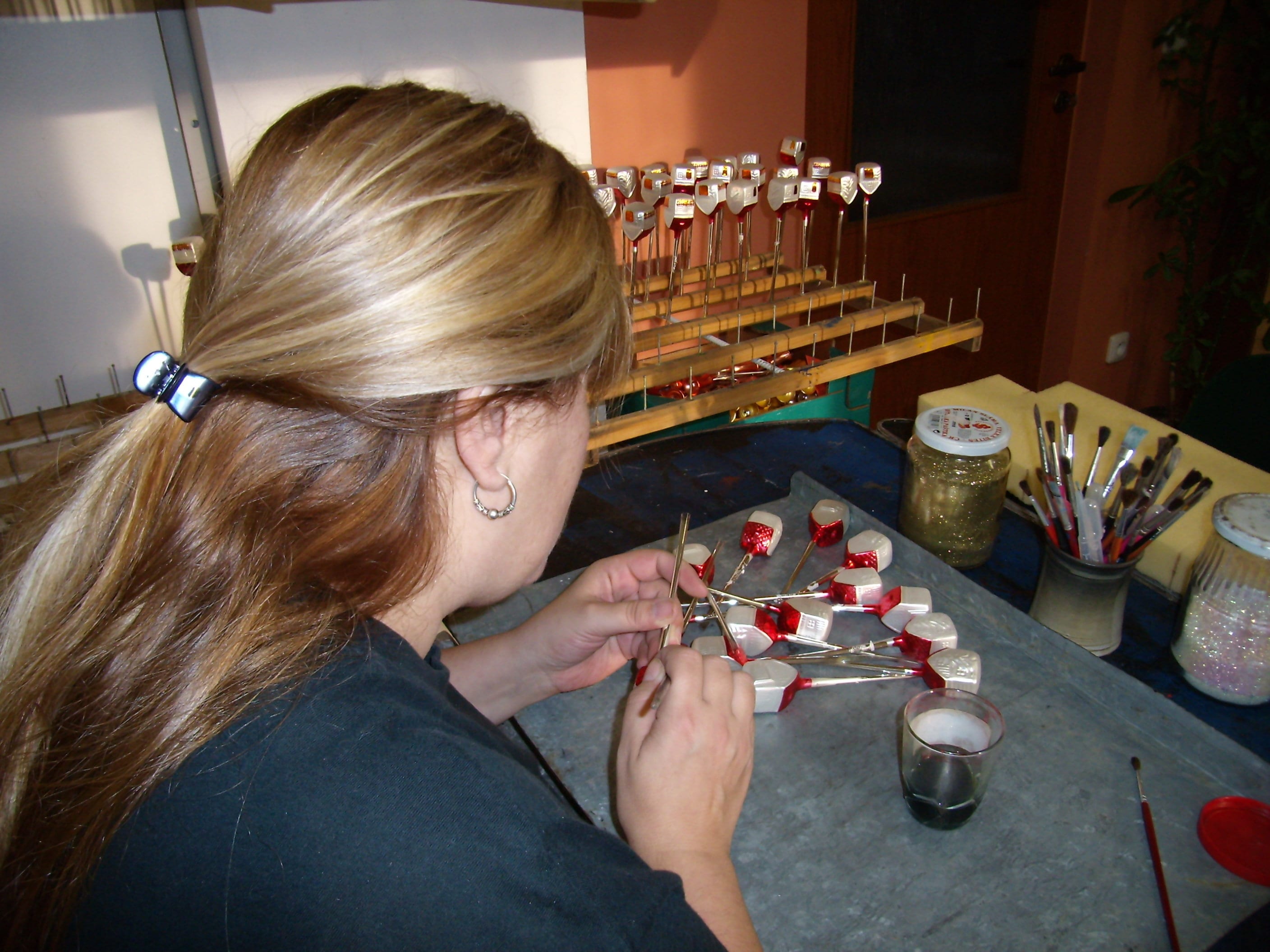 Vintage Czech Republic, Glass Blown, Hand Painted Christmas Tree ...