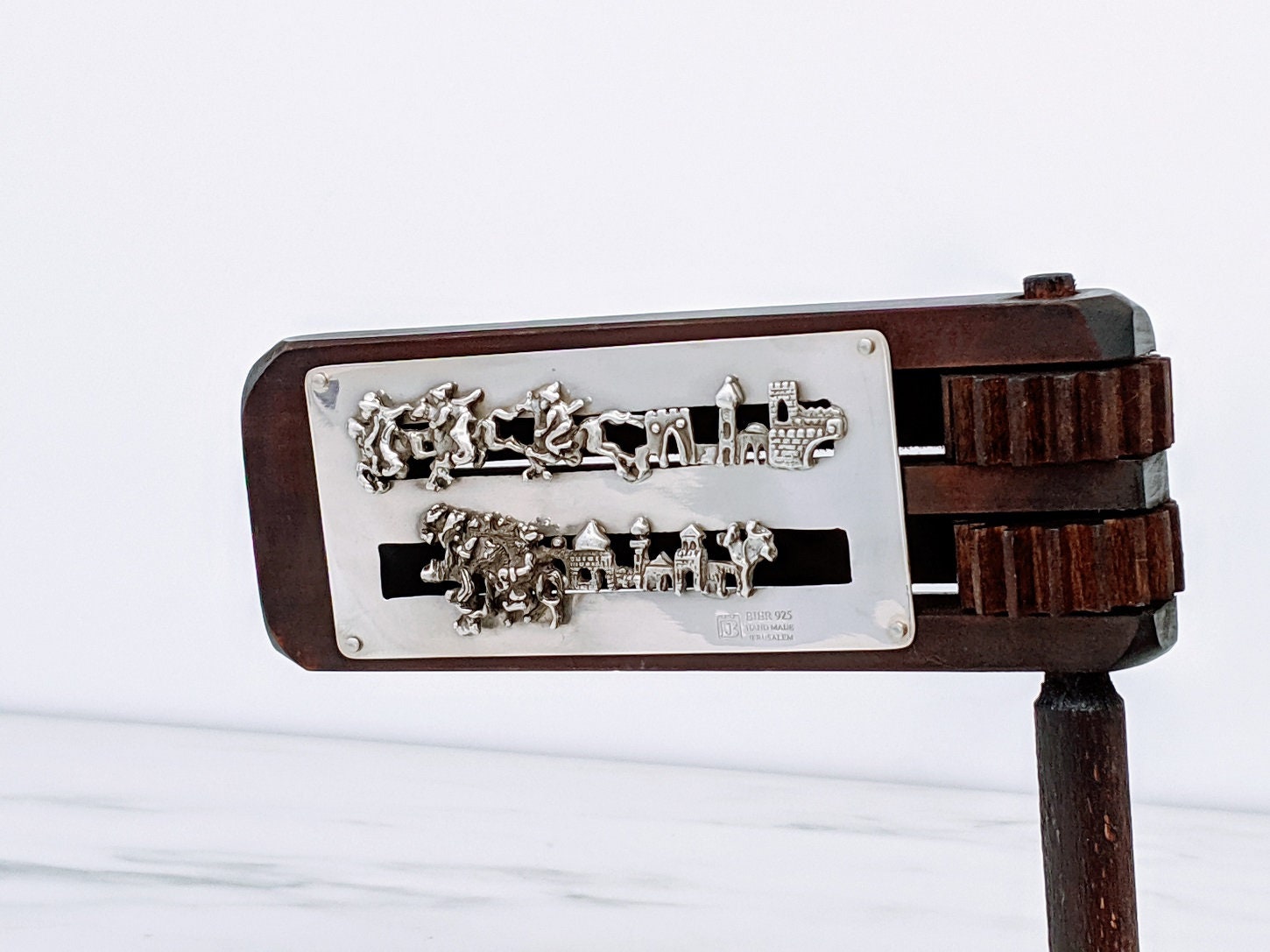 Noisemaker for Purim, Purim Gift, Wooden Grogger, Silver Wood Rattle ...