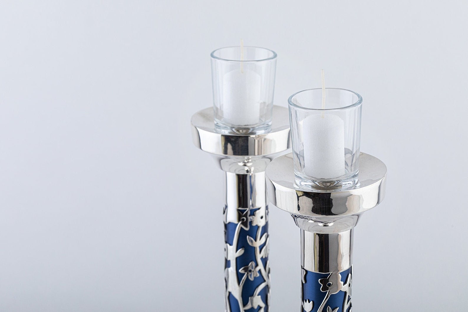 Sterling Silver Candlesticks, Unique Hand Cut-out Floral Design ...