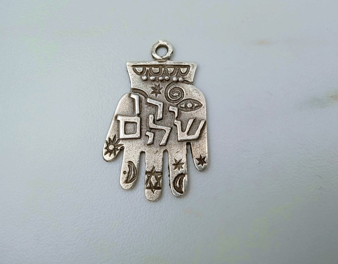 The Jerusalemite Hamsa Pendant , Protection Necklace, Made in Israel ...