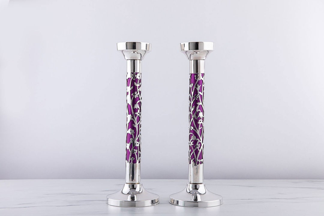 Sterling Silver Candlesticks, Unique Hand Cut-out Floral Design ...