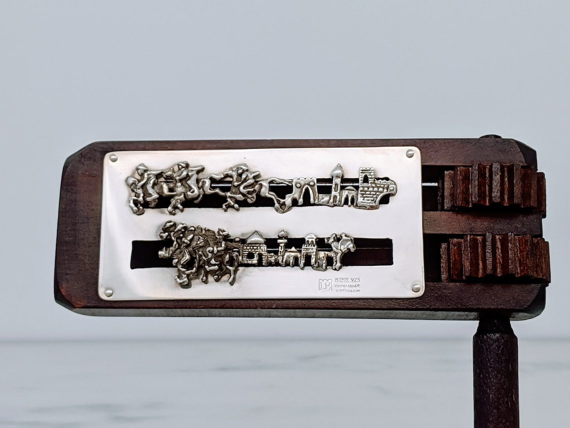 Noisemaker for Purim, Purim Gift, Wooden Grogger, Silver Wood Rattle ...