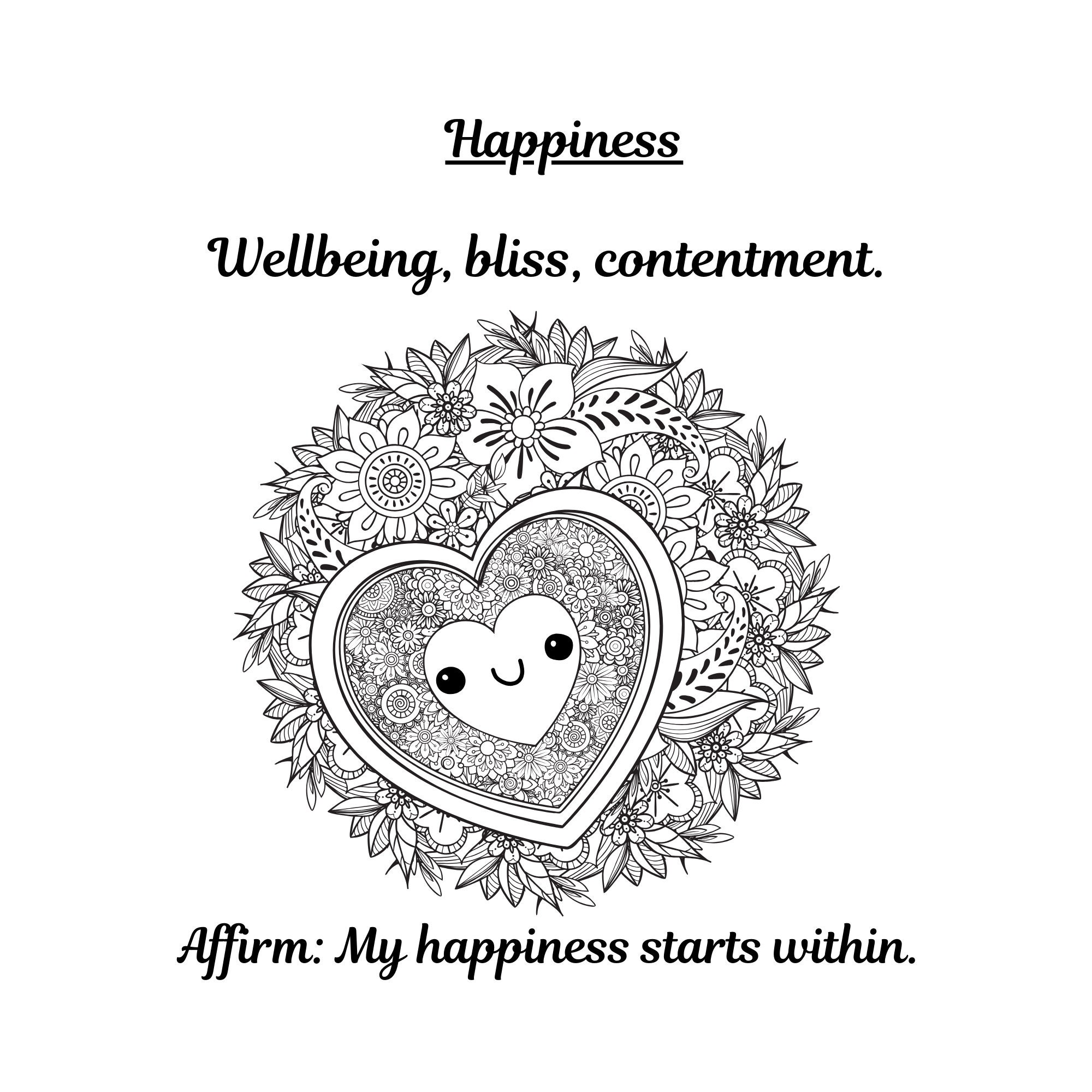 Printable Affirmation Coloring Book | Stress Relief |mindfulness ...