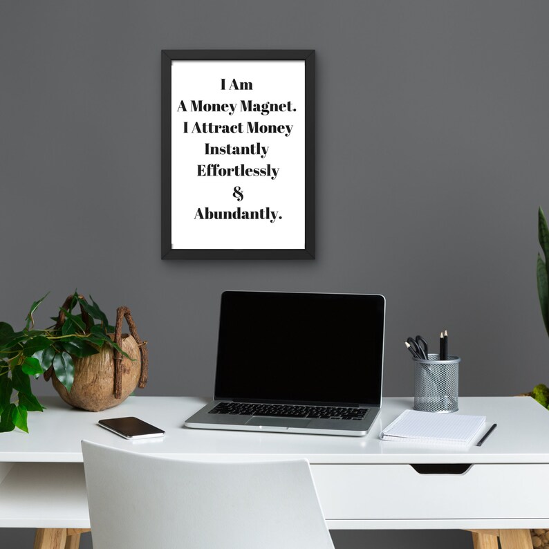 Money Affirmation | Printable Wall Quote | Daily Reminder ...