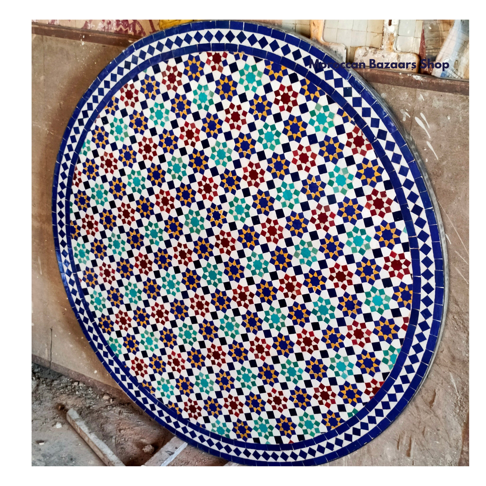 Handmade Moroccan Mosaic Table: Outdoor Patio Decor - Etsy
