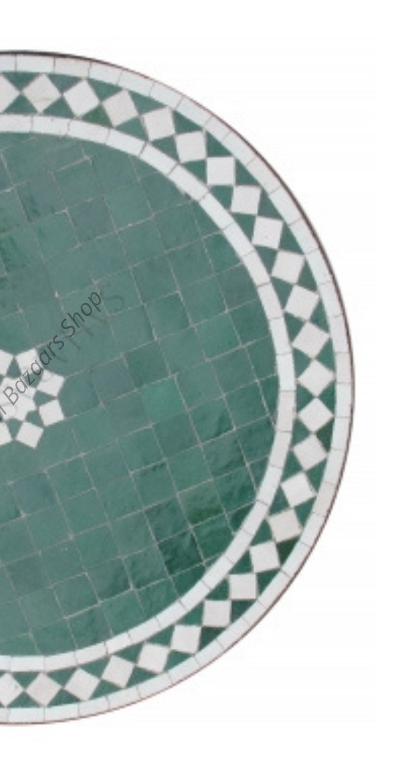 Moroccan Mosaic Tile Table: Round Garden Patio Dining Table - Etsy