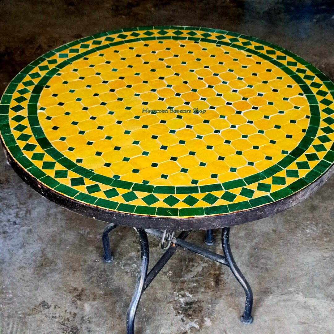 Handmade Moroccan Mosaic Table: Outdoor Garden Decor - Etsy