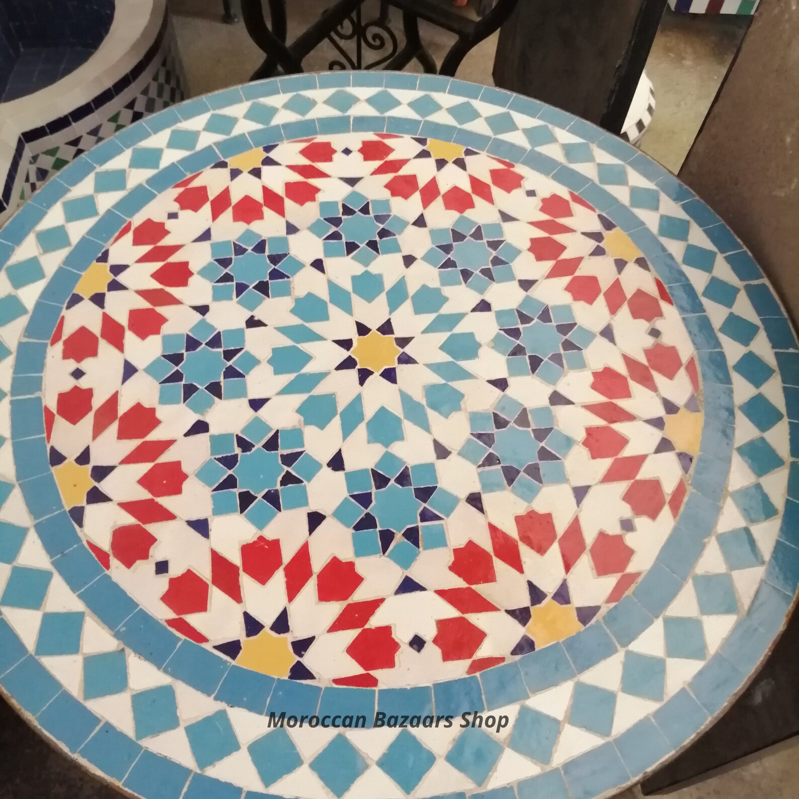 Modern Moroccan Mosaic Table Handcrafted Round Table - Etsy
