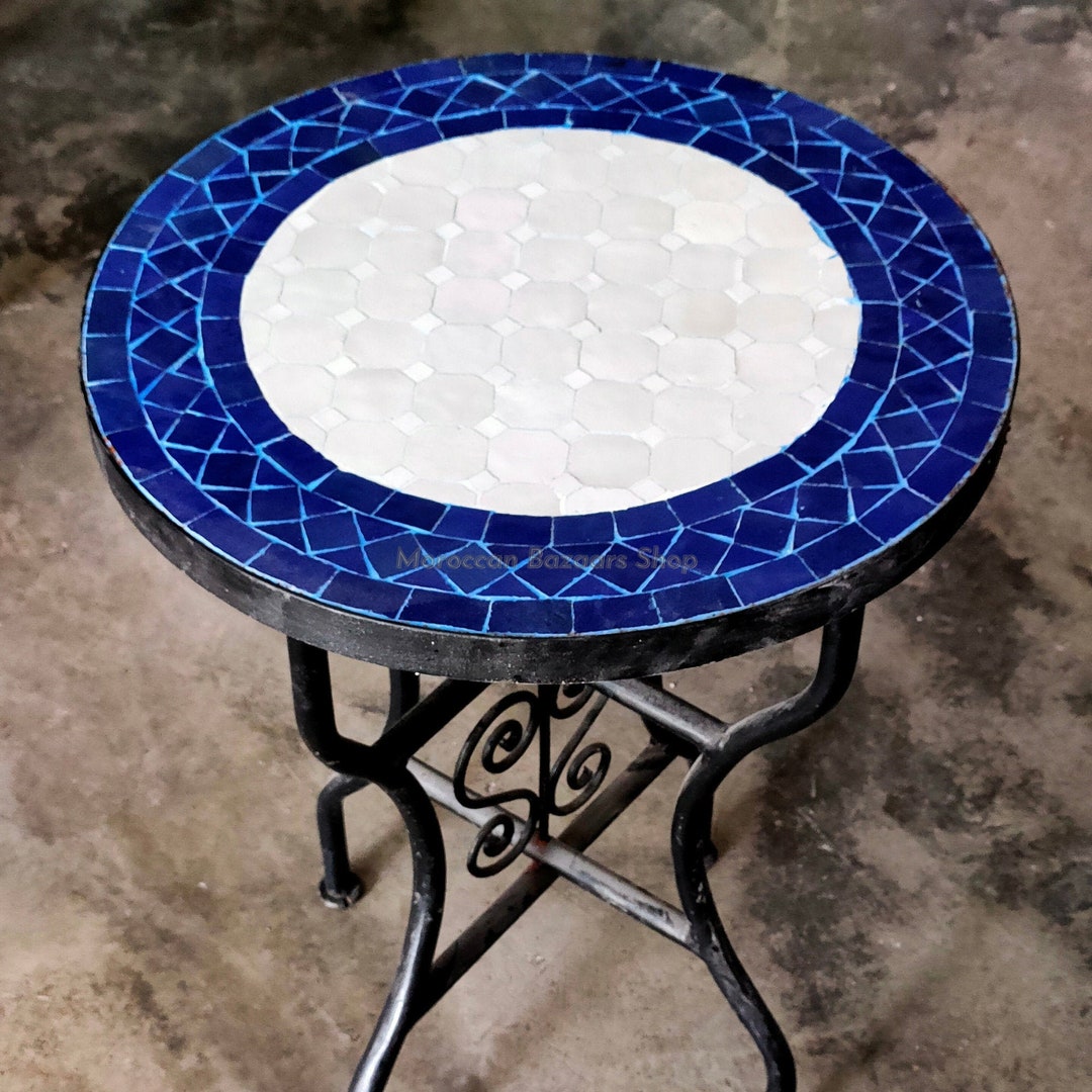Handmade Moroccan Mosaic Table: Outdoor Garden Decor - Etsy