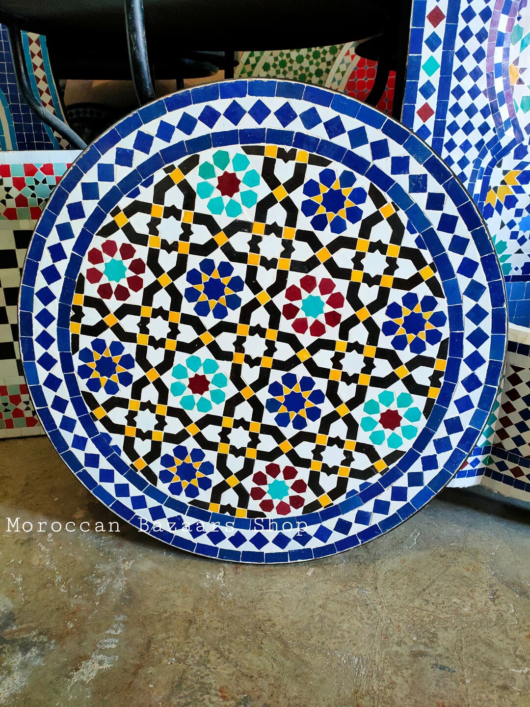 Explore Our Moroccan Table: Mosaic, Tile, Round Table. Ideal for ...