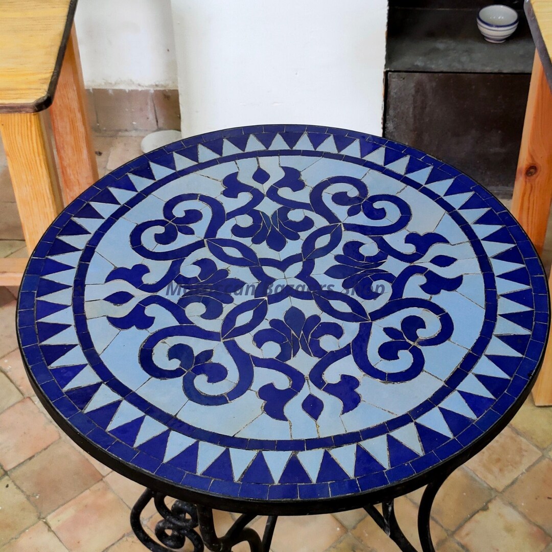 Explore Our Moroccan Table: Mosaic, Tile, Round Table. Ideal for ...