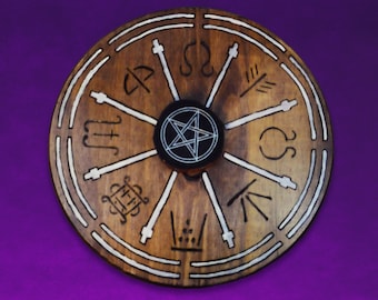 Wiccan / Pagan Wheel of the Year Calendar Mahogany Wood - Etsy