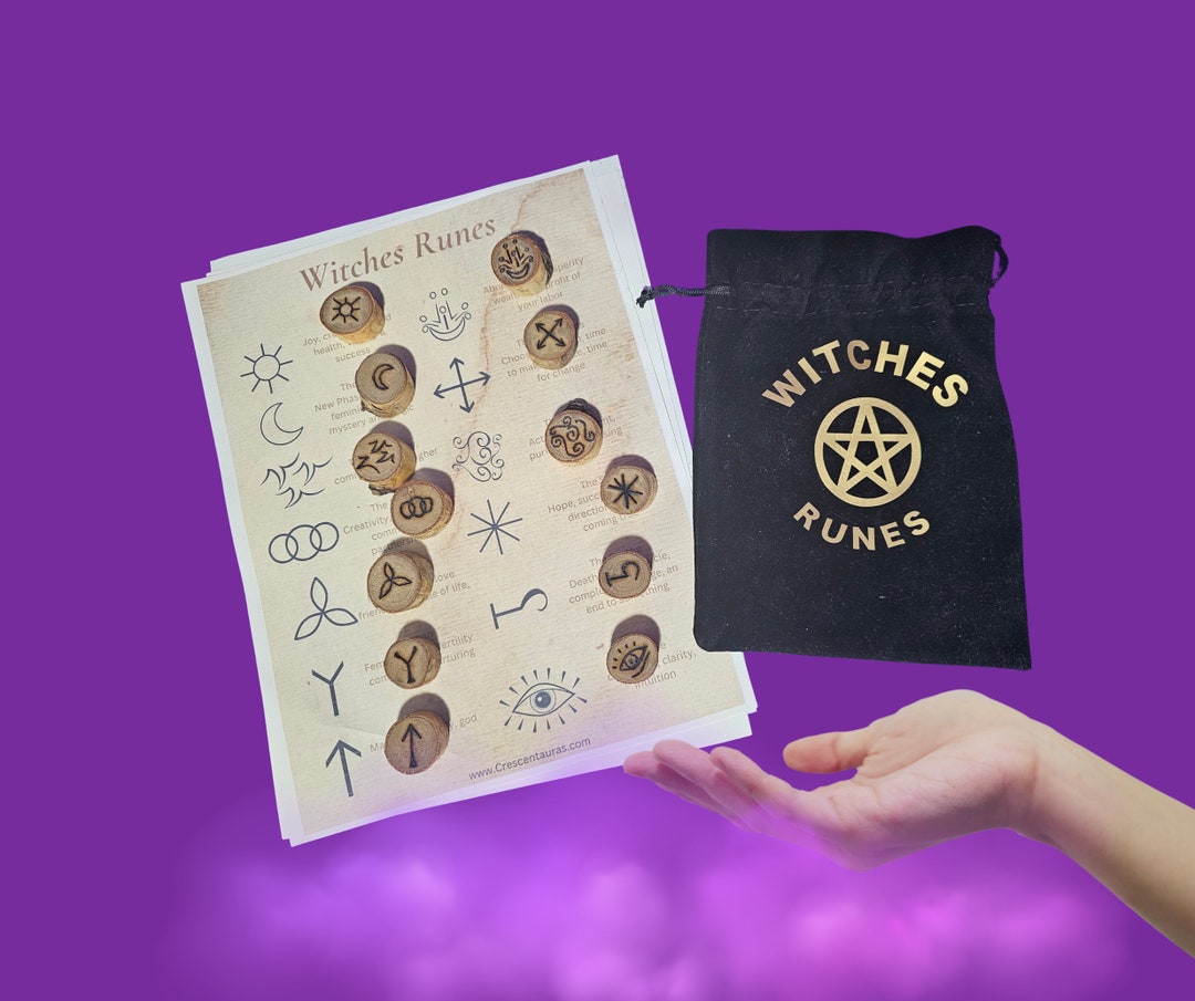 Witches Runes/ Handcrafted Wooden Divination Set - Etsy