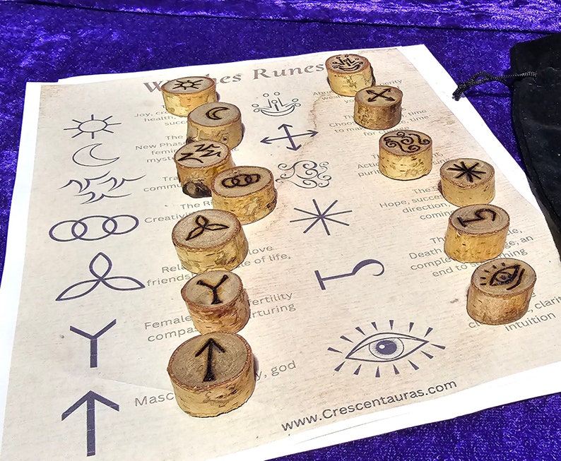 Witches Runes/ Handcrafted Wooden Divination Set - Etsy