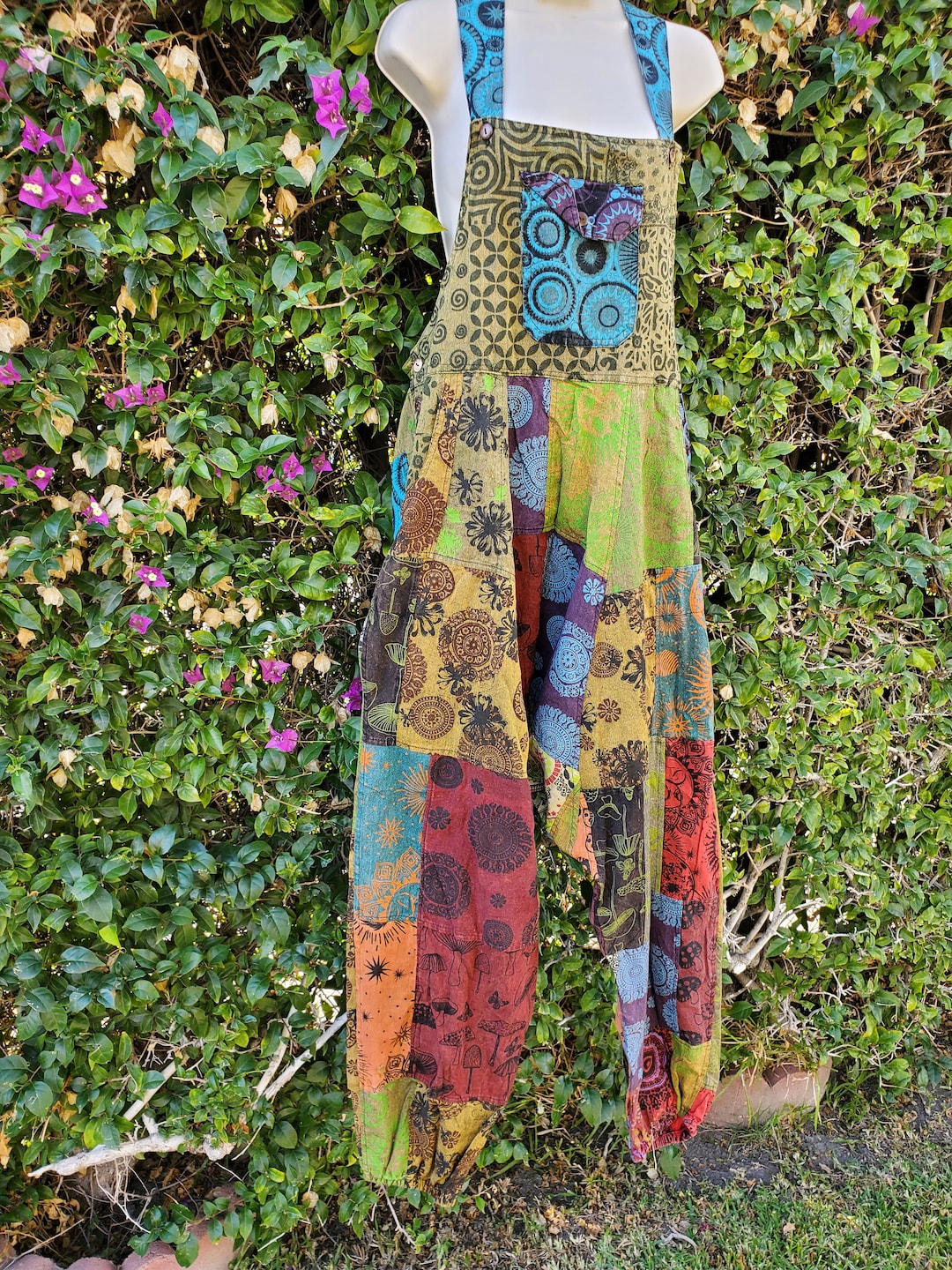 Handmade Patchwork Jumpsuits, Overall, Hippie Dungarees, Boho Baggy ...