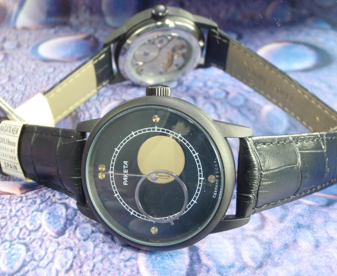 Like New RAKETA Copernic Ussr Vintage Mechanical Watch Style 40mm Serviced Moon Sun Hands ...