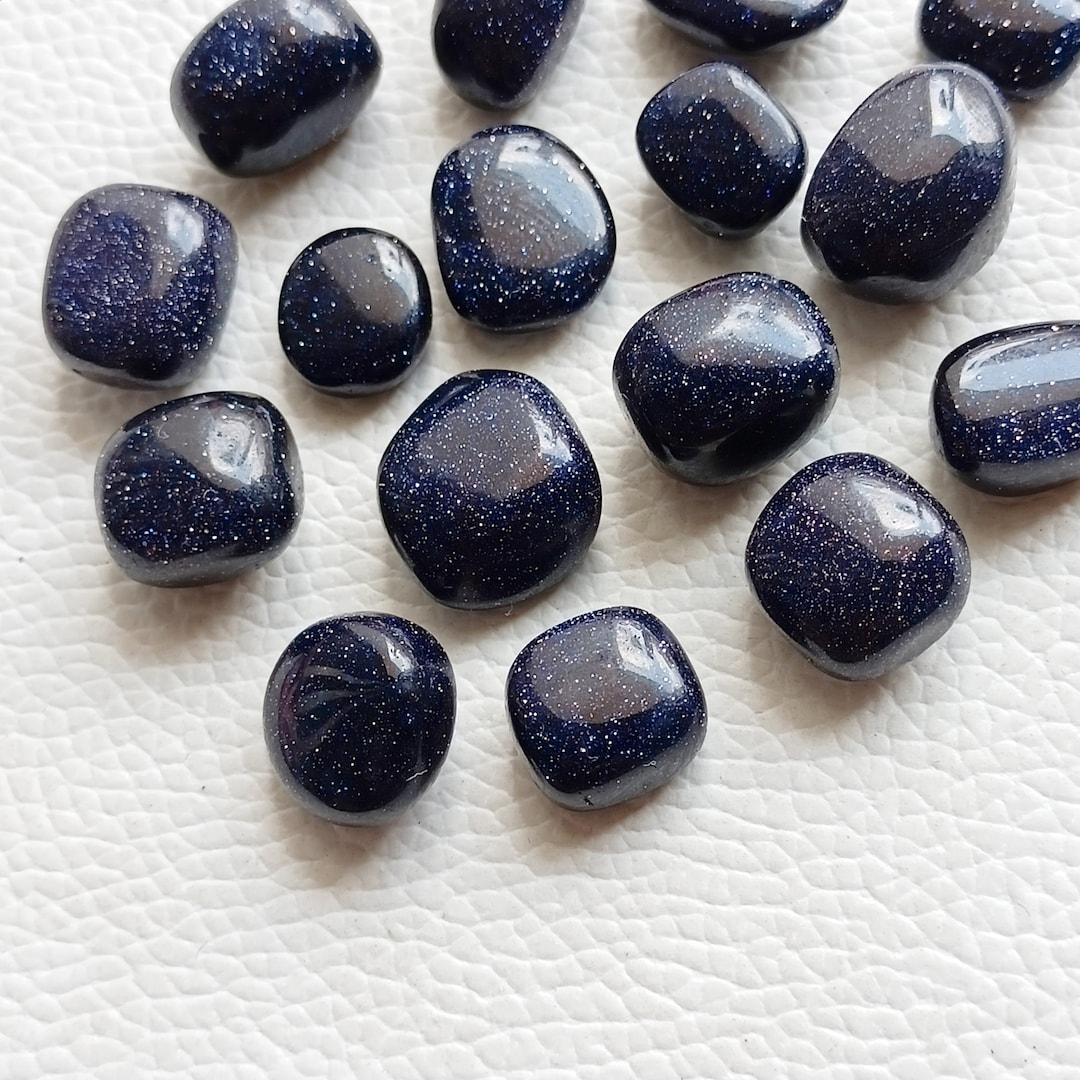 Blue Sandstone Tumbled, Natural Blue Goldstone Tumbled, Wholesale Blue ...