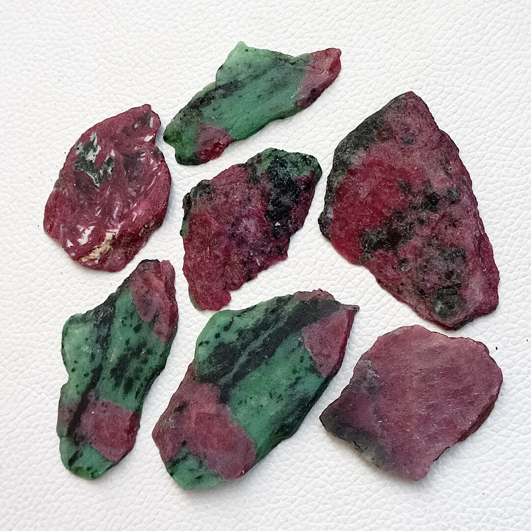 Ruby Zoisite Slice, Ruby Zoisite Slab, Ruby in Zoisite Crystal, Raw ...