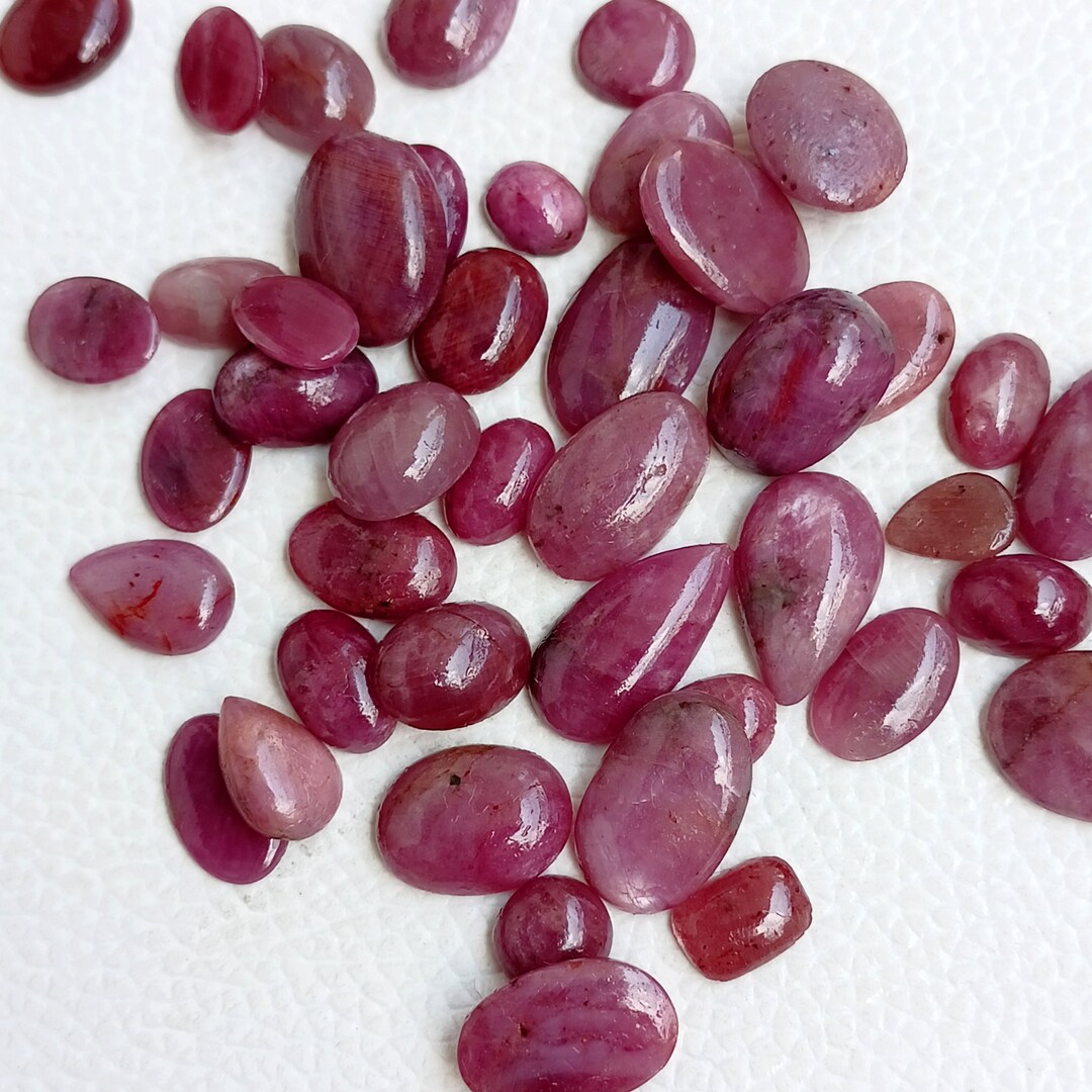 Ruby Cabochon, Ruby Gemstone Lot, Natural Ruby Stone Wholesale Lot Mix ...