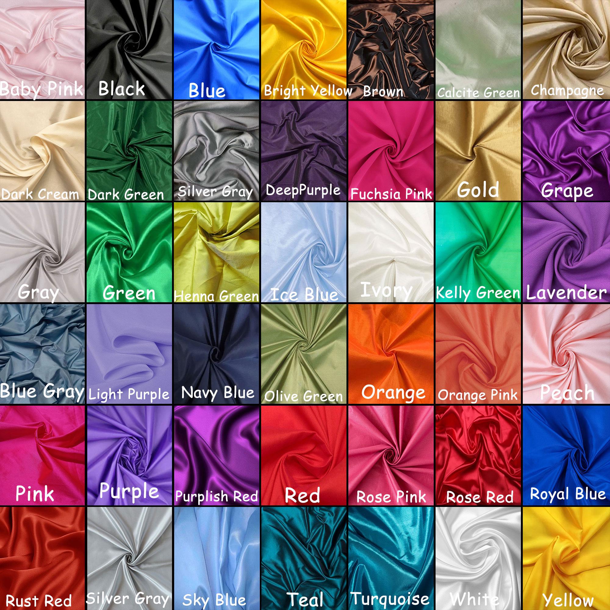42 Colors Silk Taffeta Fabric, Plain Silk Taffeta Fabric, Taffeta Gown ...