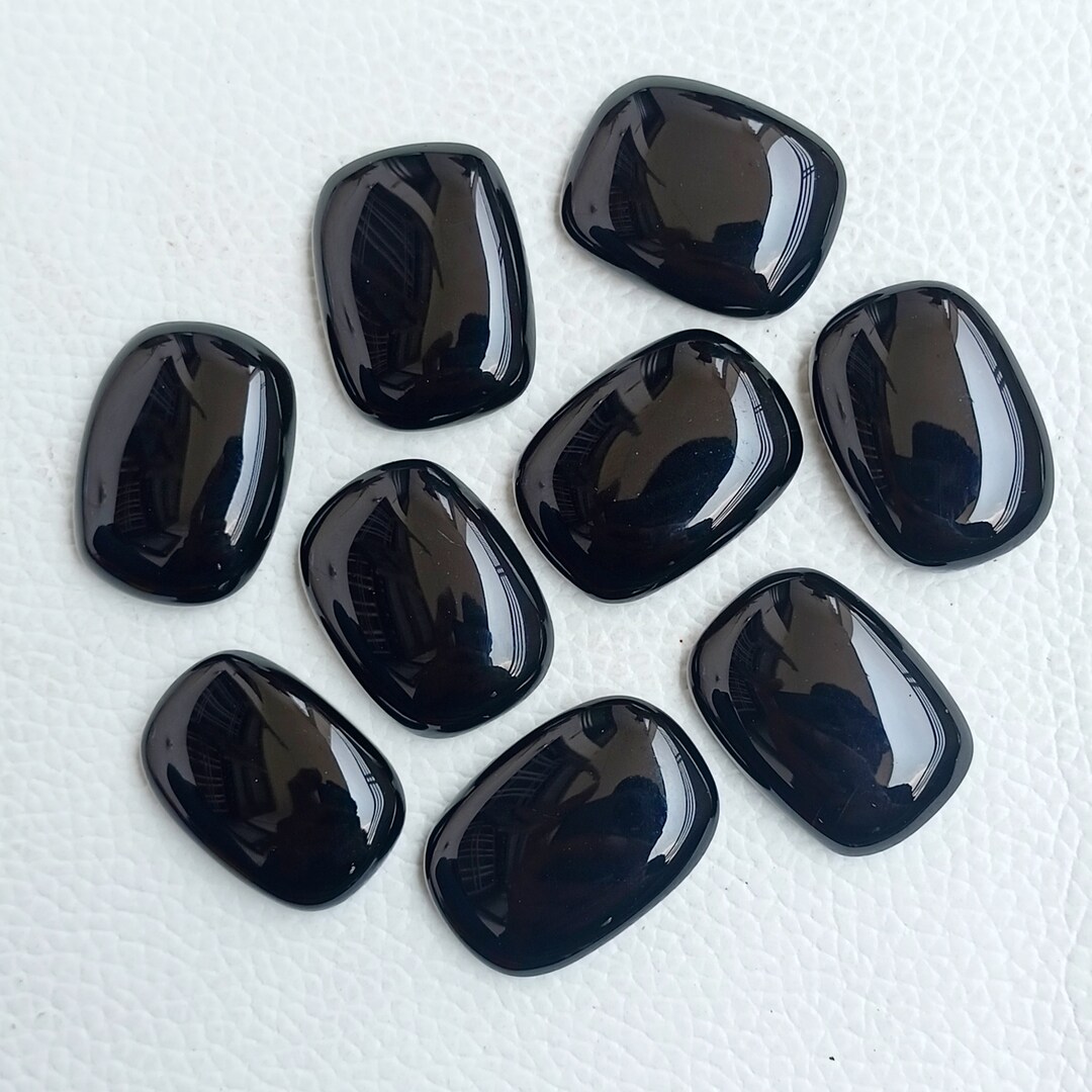 Black Onyx Rectangle Stone, Onyx Mix Size Gemstone, Wholesale Lot Black ...