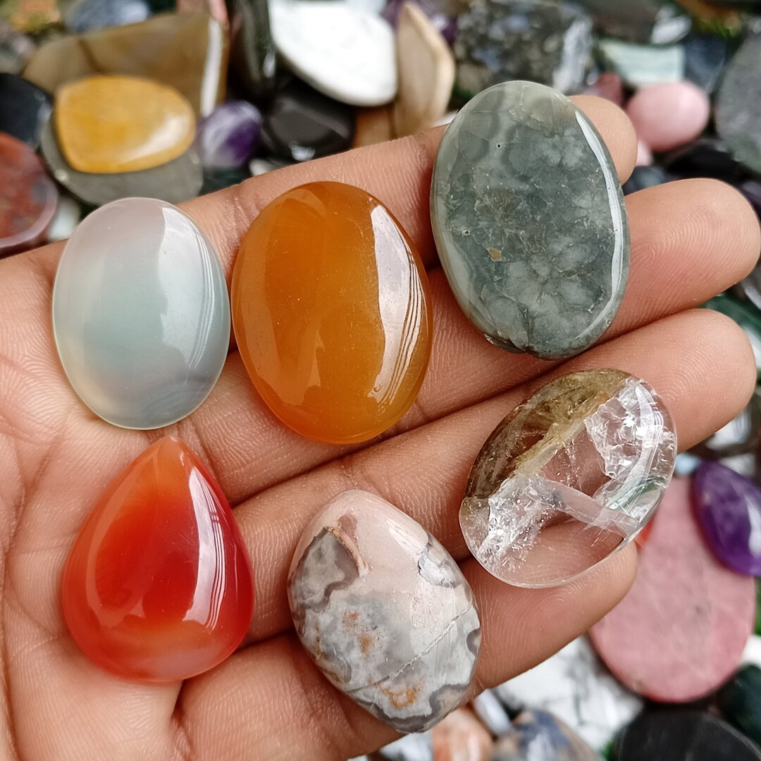 Gemstone Mixed Lot, Wholesale Lot Cabochon, Bulk Assorted Mixed Natural ...