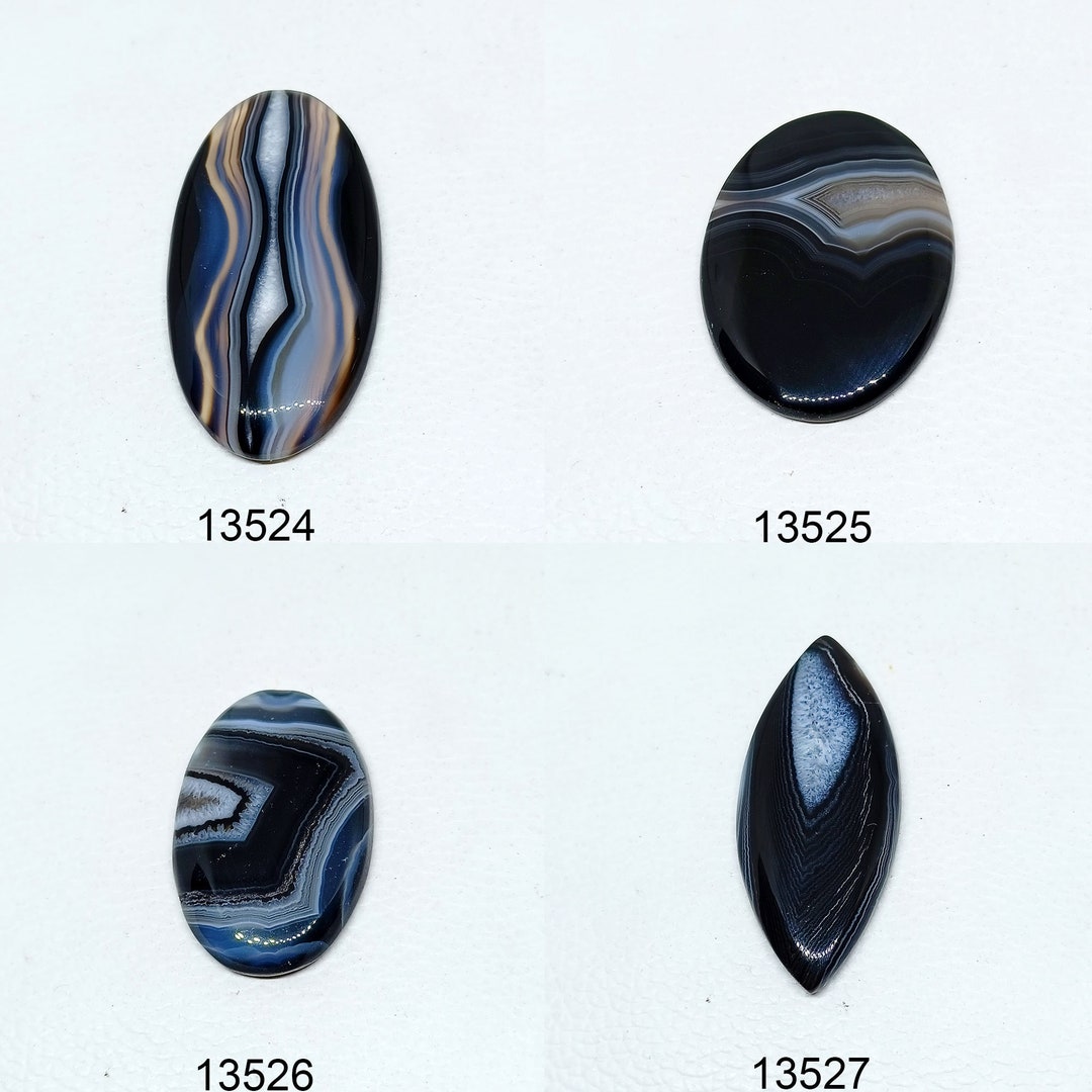 Banded Agate Stone, Black Banded Agate Gemstone, Banded Agate Crystal ...