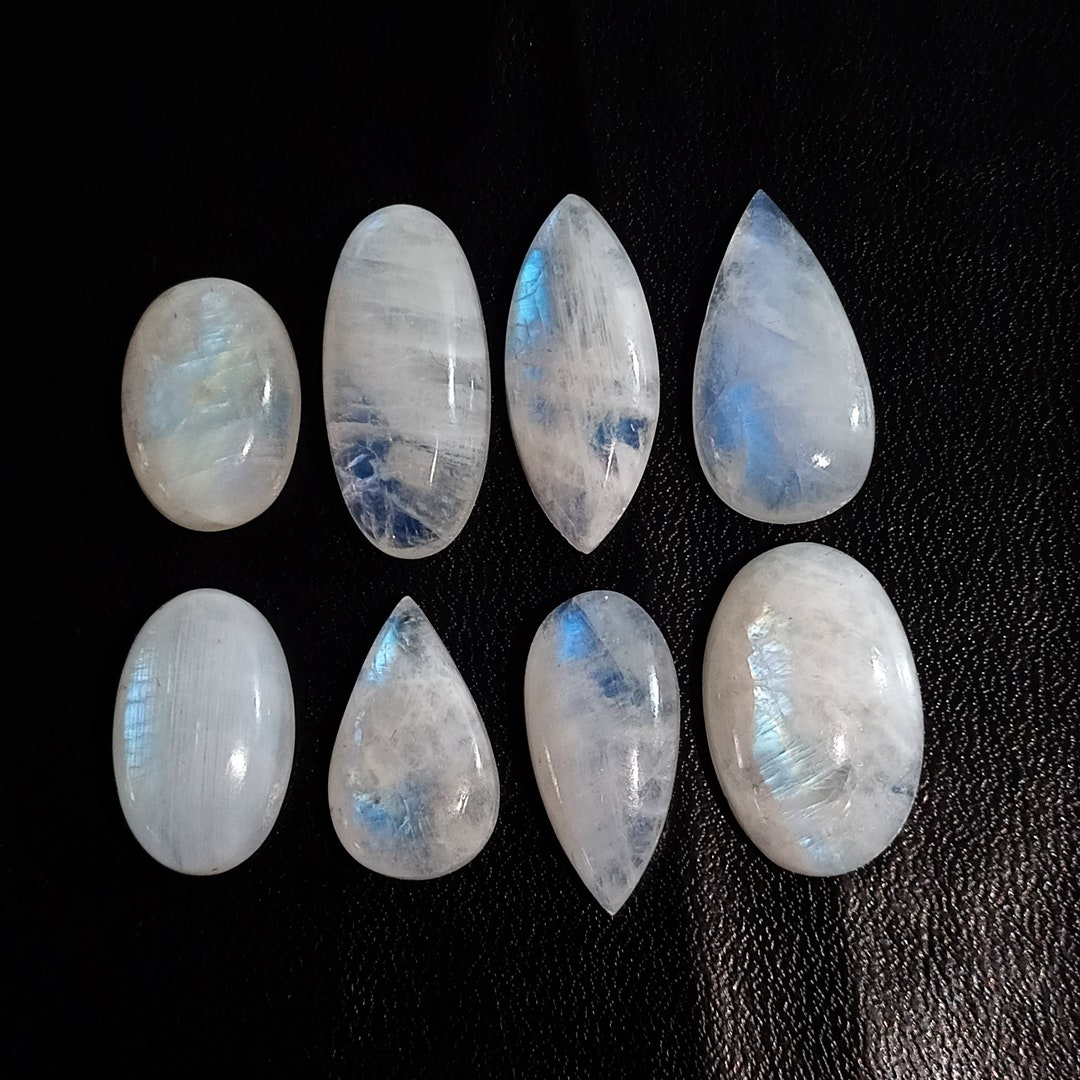 Rainbow Moonstone Cabochon, Moonstone Crystals, Natural Moonstone Bulk ...