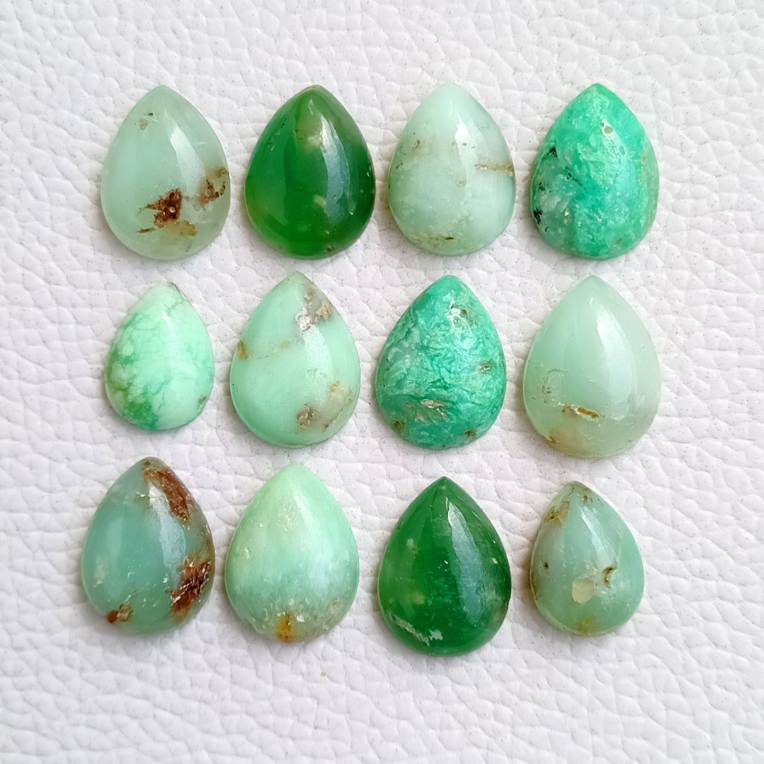 10x14mm Chrysoprase Calibrated Stone, Wholesale Chrysoprase PEAR ...