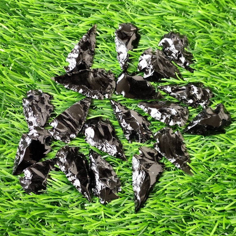Obsidian Arrowhead Obsidian Crescent Arrow Head Black Spear - Etsy