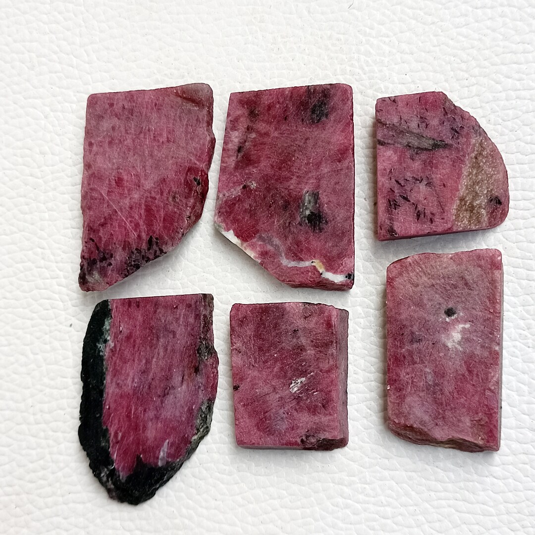 Ruby Stone Slice, Natural Ruby Gemstone Slab, Pink Ruby Crystal Slice ...