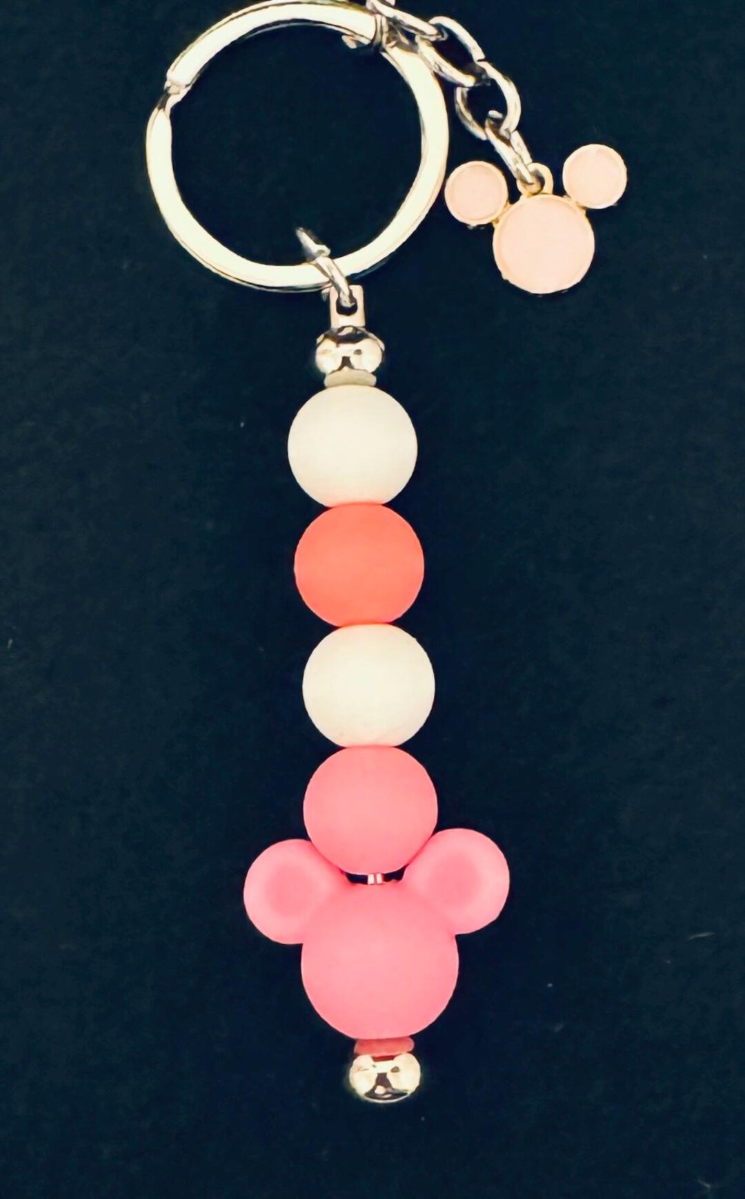 Pink Mickey Mouse Charmed Silicone Keychain - Etsy