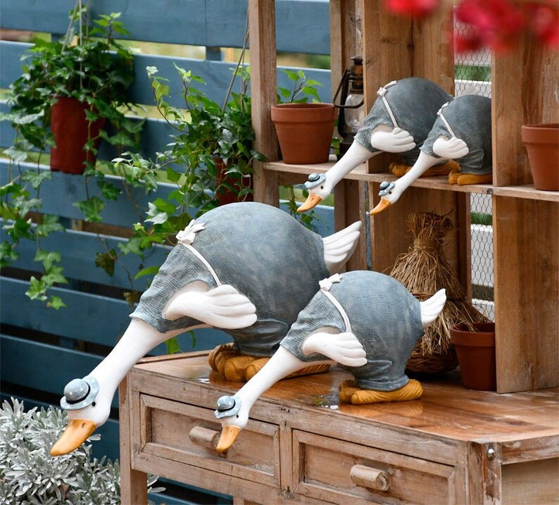 Duck Goose Birds Resin Garden Sculpture Animal Statue - Etsy