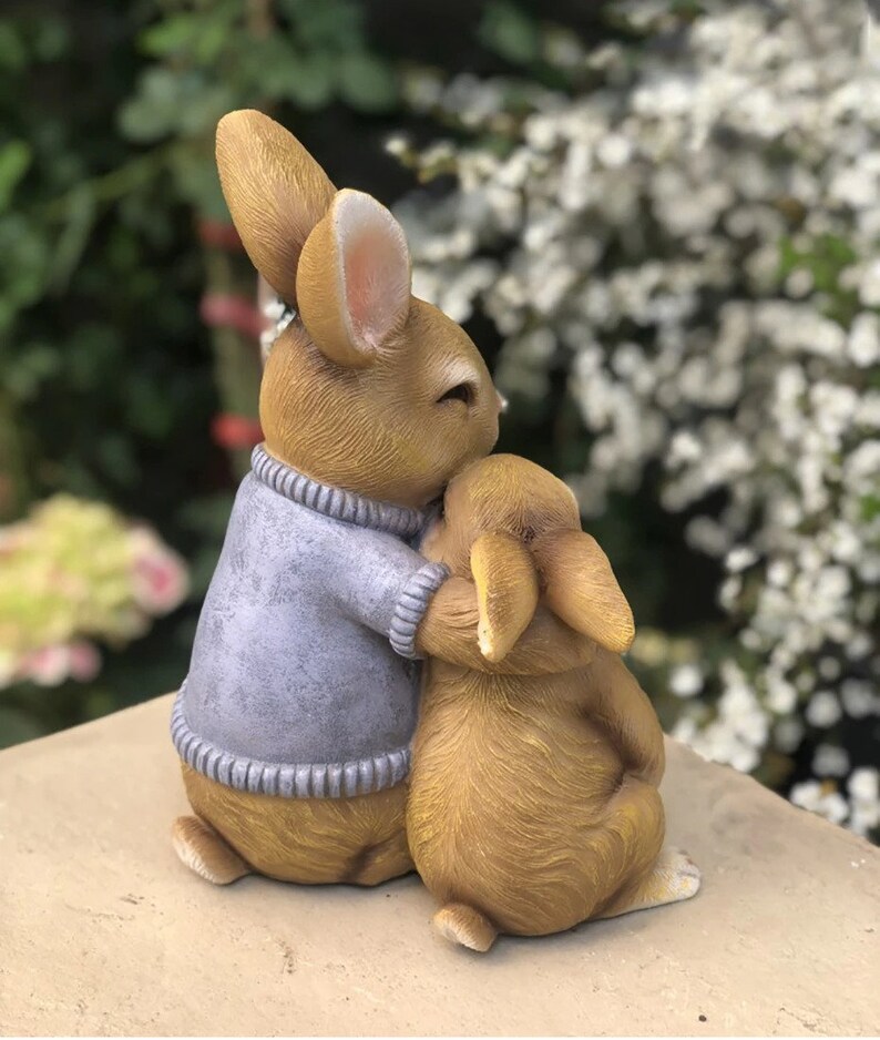 Rabbit Hare Bunny Resin Garden Sculpture Animal Statue - Etsy