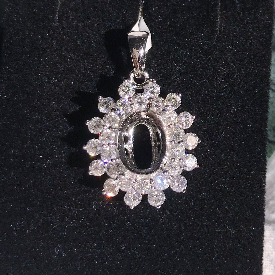 Delicate Floral Diamond Pendant Setting With Accent Natural - Etsy