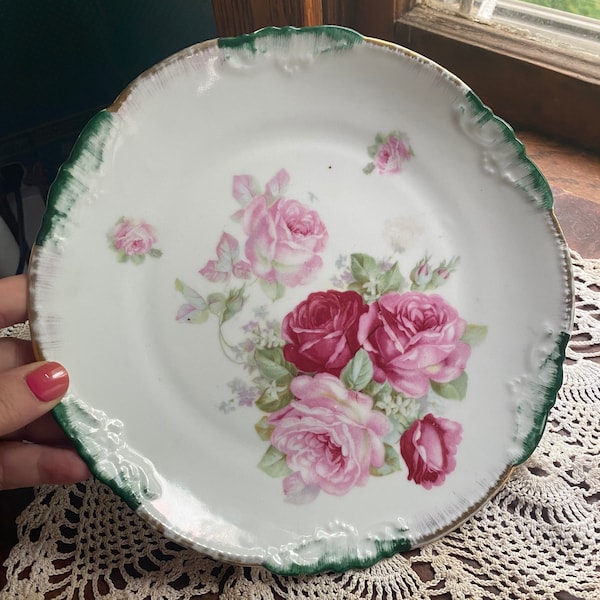 Antique Rose Plate - Etsy