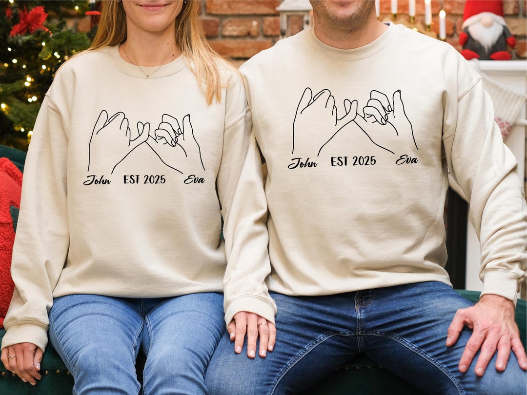 Personalised Couple Sweatshirts, Matching His and Hers Jumpers, Custom ...