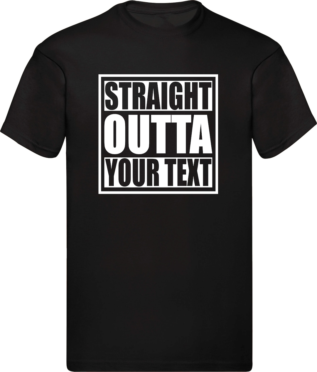 Personalised STRAIGHT OUTTA T-shirt, Custom Text Hip Hop Boys Girls ...