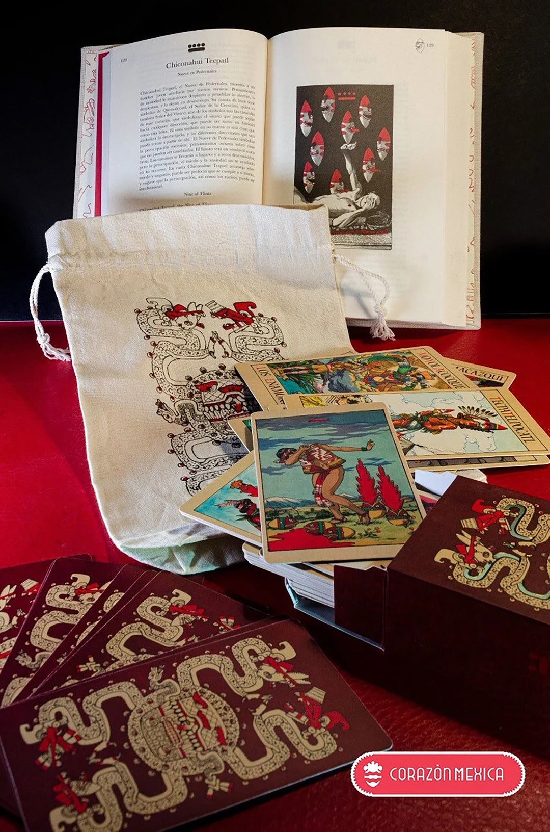 Tarot Yohualli Ehecatl Deck and Book - Regular Shipping. Mexica Aztec ...