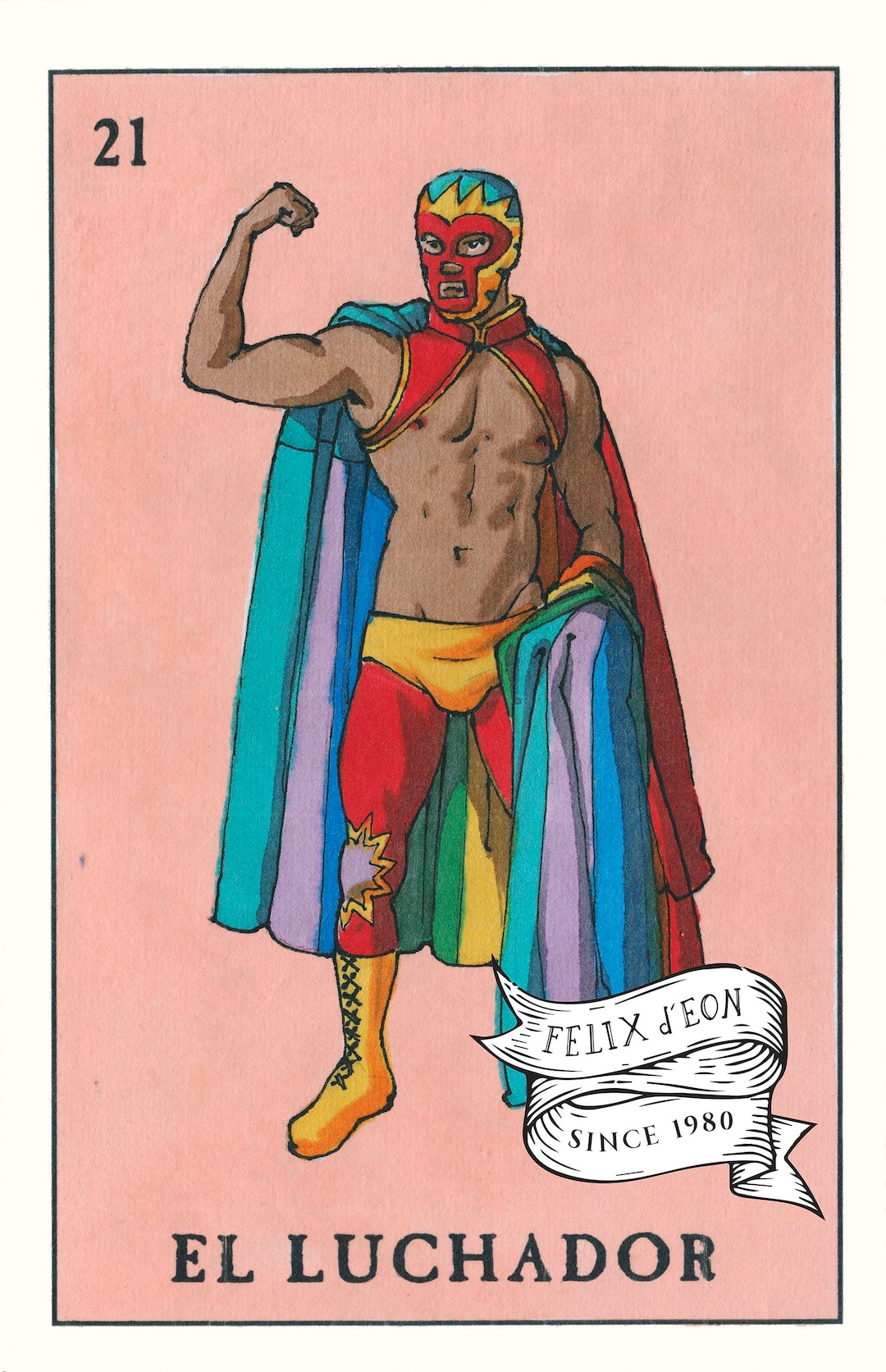 El Luchador. Queer, Felix Deon, Lgbtq, Mexican, Loteria, Latinx, Felix ...