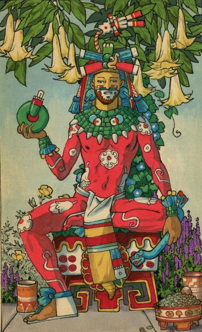 Xochipilli del Jade Mexica Aztec Teotl Deity Prince of the | Etsy