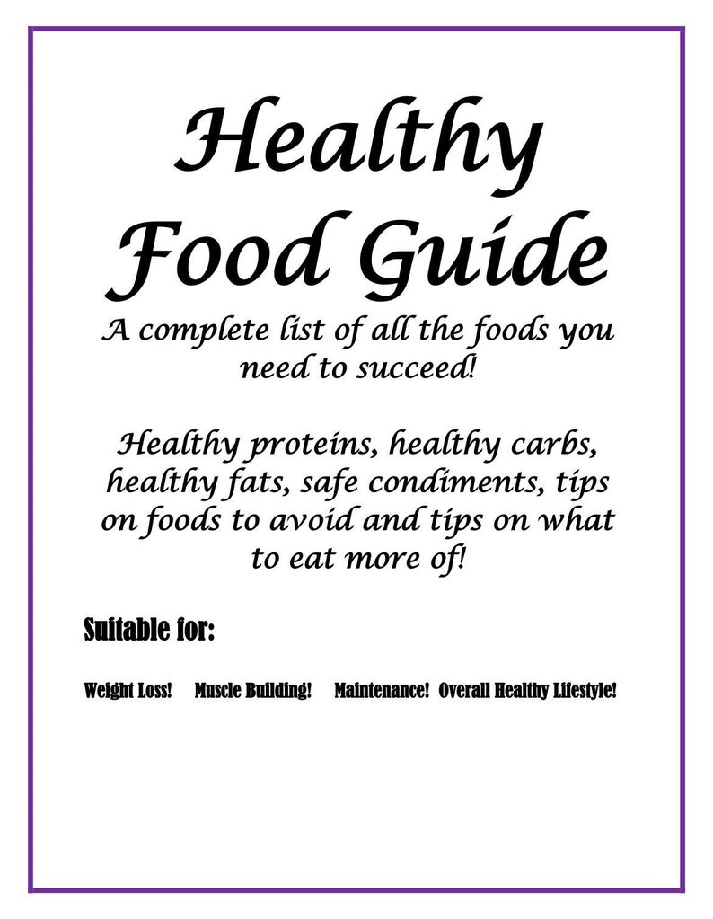 DIET PLAN and LIST of Healthy Foods - Etsy