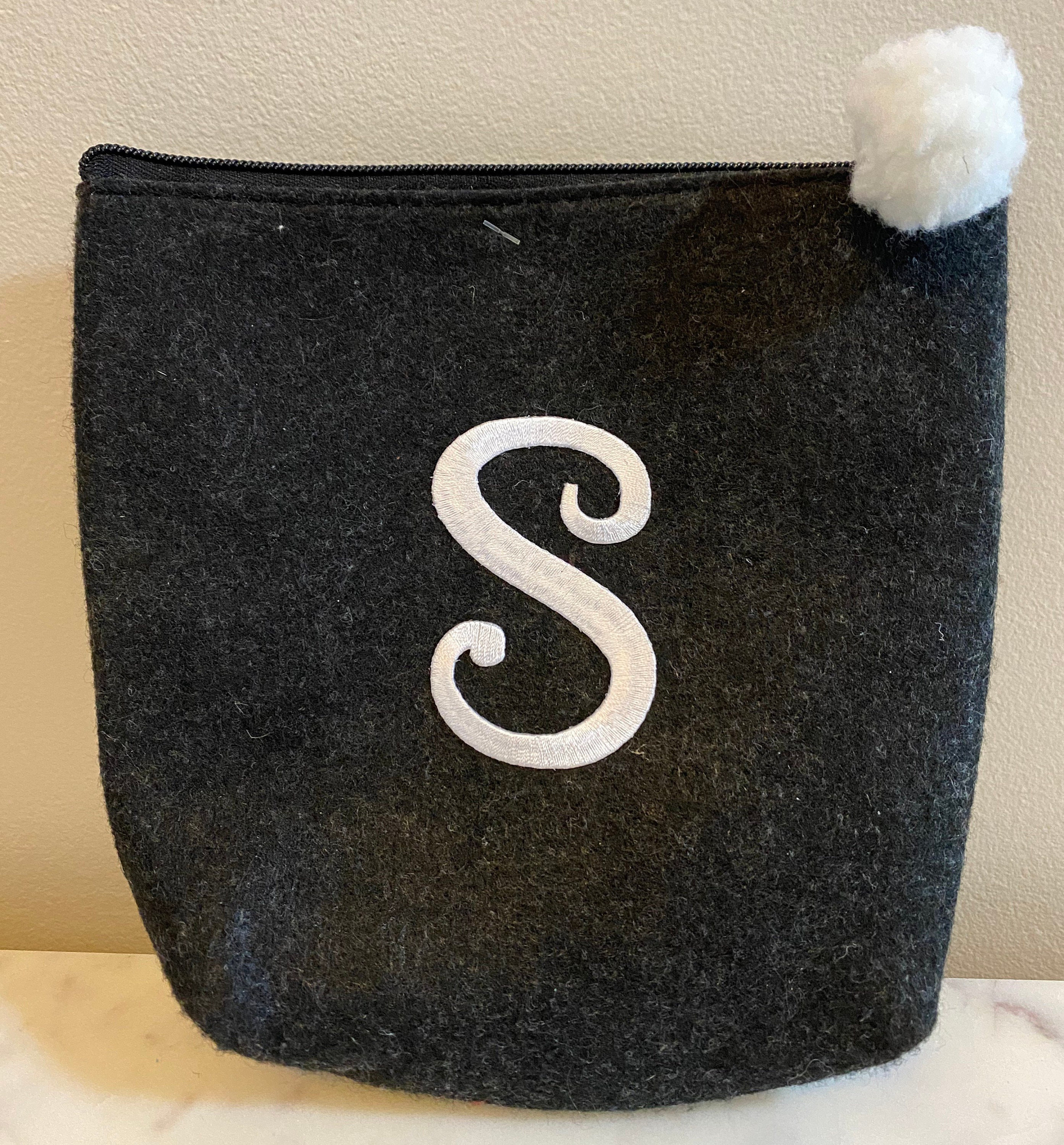 Dark Grey Felt Zipper Bag - Etsy
