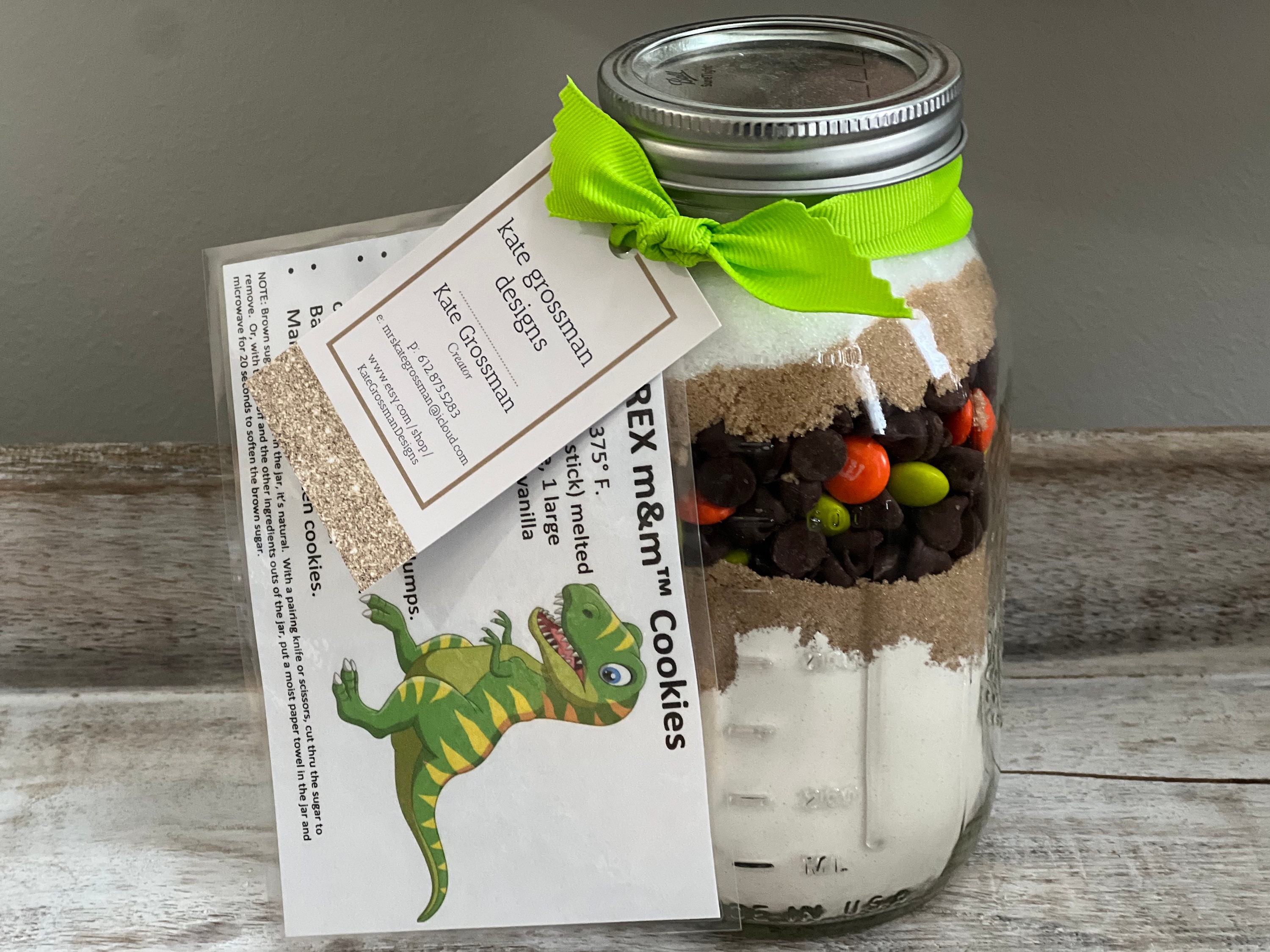 T-rex Mason Jar Cookie Mix - Etsy