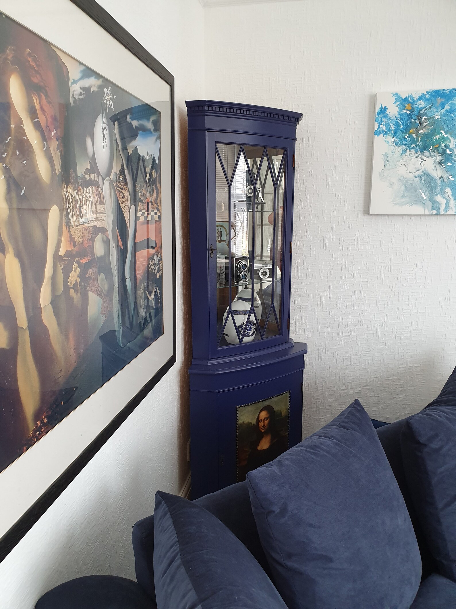 Stunning Corner Cabinet in Navy Blue - Etsy