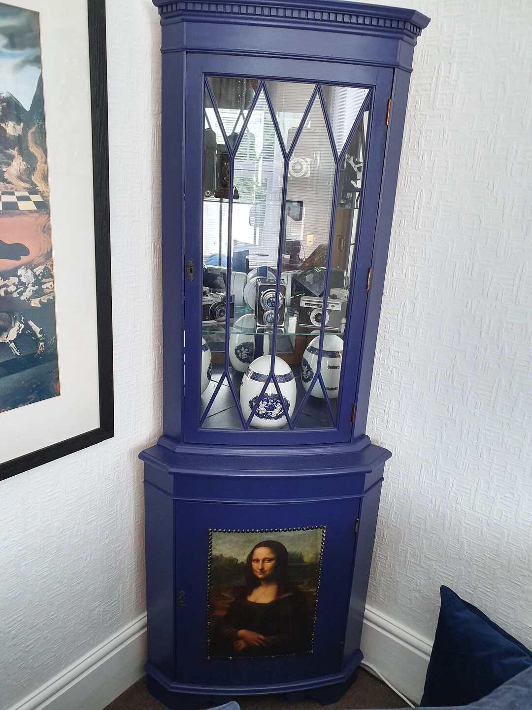 Stunning Corner Cabinet in Navy Blue - Etsy