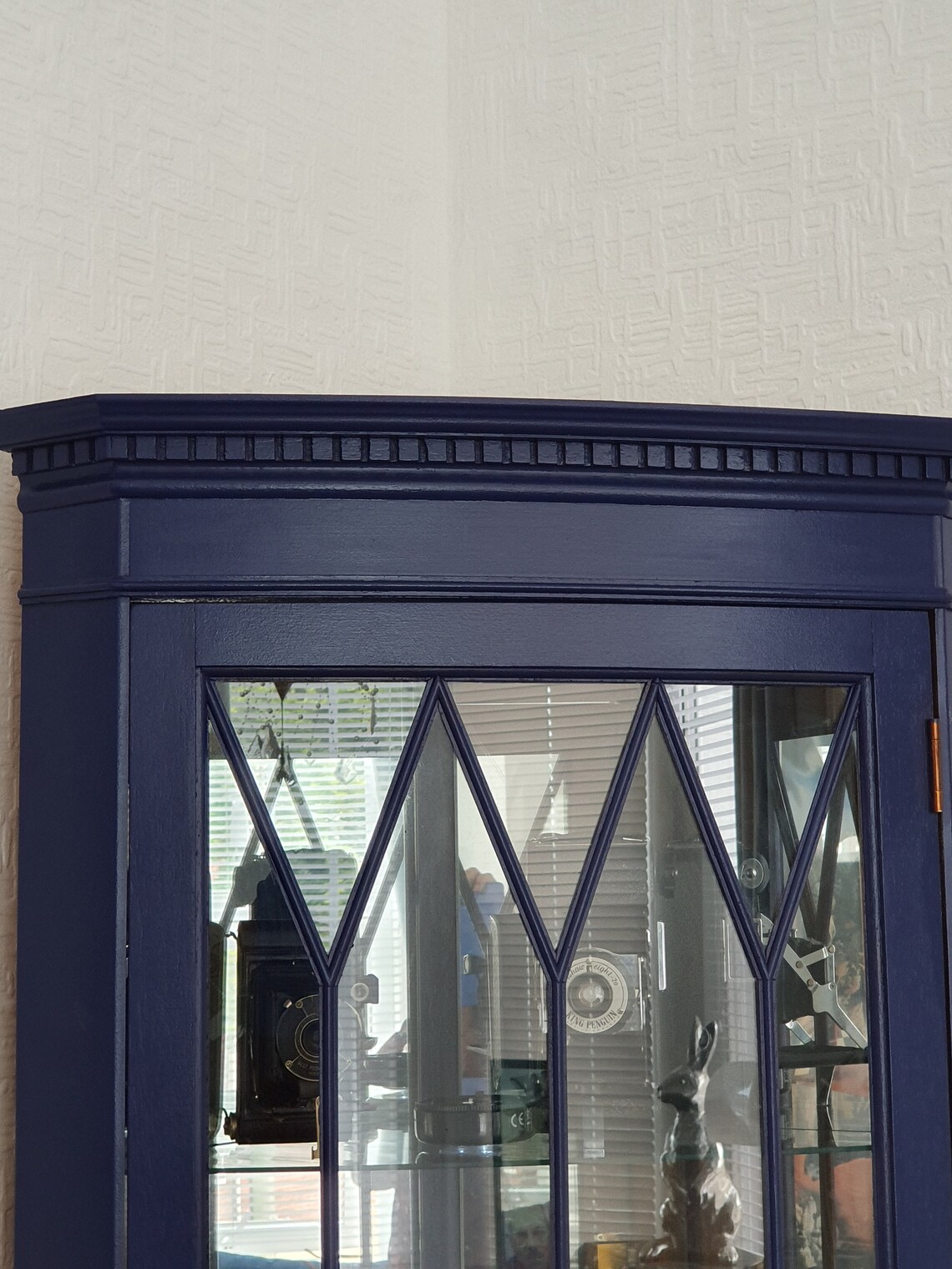 Stunning Corner Cabinet in Navy Blue - Etsy